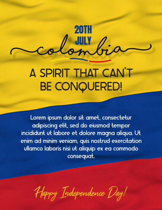 Modern & Minimal Colorful Colombia Independence Day Greeting Card Flyer ...