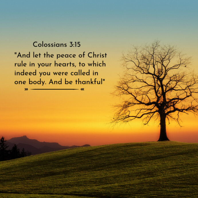 Modern & Minimal Colossians 3:15 Pos Instagram Template | PosterMyWall