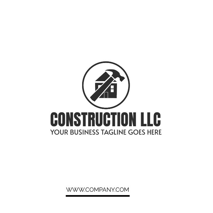 Modern & Minimal Construction Logo Template | PosterMyWall