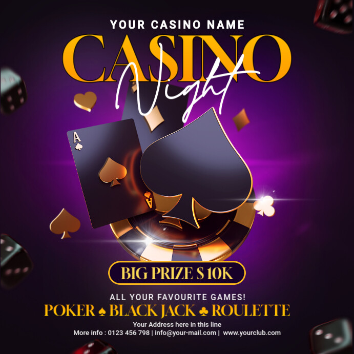 Modern & Minimal Cosino Night Pos Instagram Template | PosterMyWall