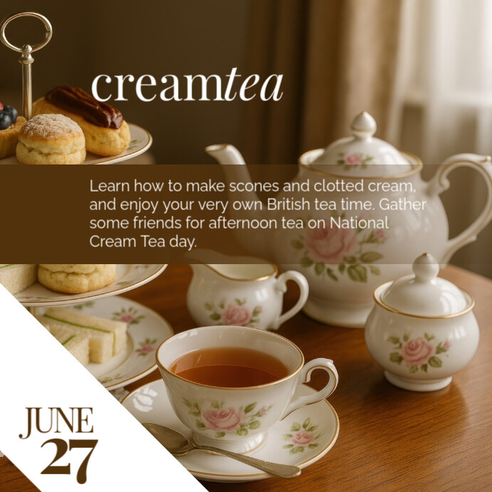 Copy of Modern & Minimal Cream Tea Instagram Post | PosterMyWall