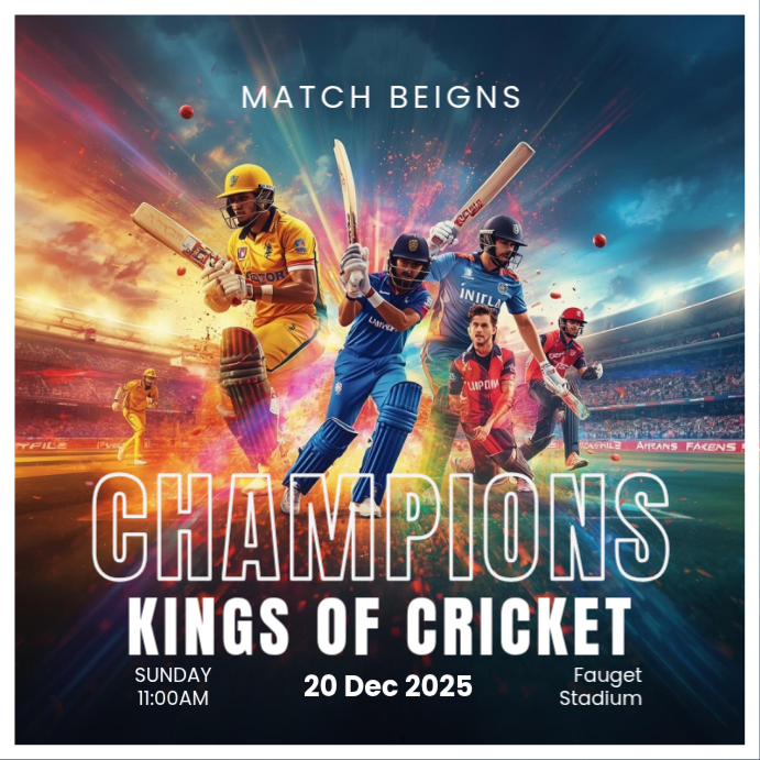 Plantilla de Modern & Minimal Cricket Match Day Pos Instagram ...