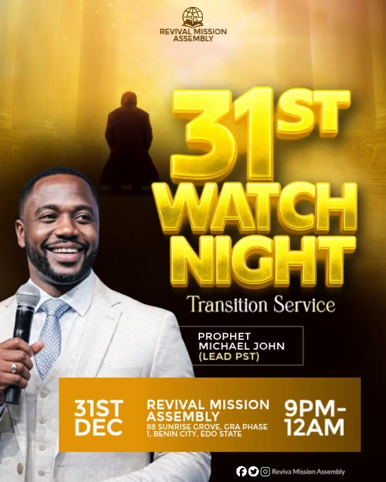 Plantilla de Modern & Minimal Cross Over 31st Watchnight Service ...