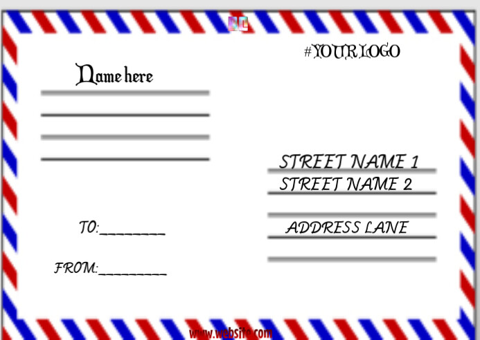 Modern & Minimal Customizable Air Mail Envelope Template With Classic ...