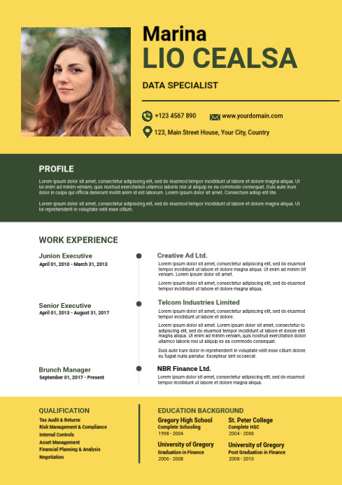 Copy of Modern & Minimal Cv Template A4 | PosterMyWall