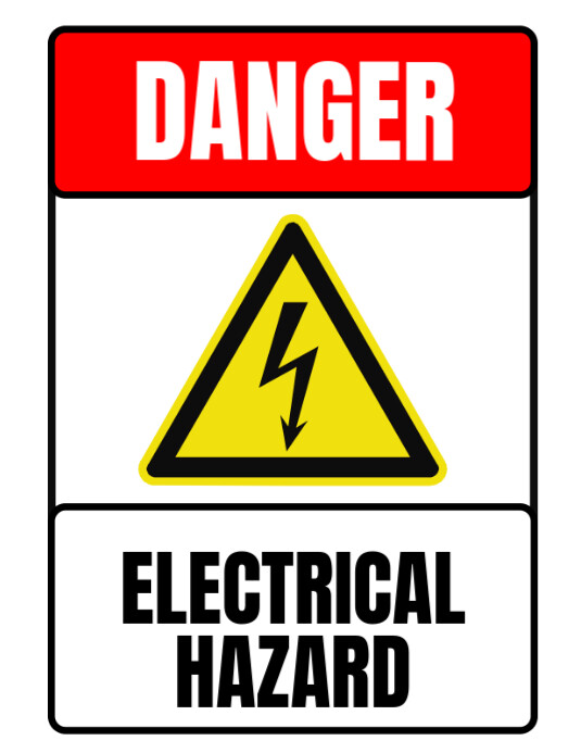 Copy of Modern & Minimal Danger Electrical Hazard Poster Flyer (us ...