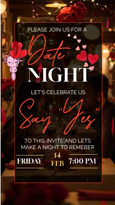 Modern & Minimal Date Night Invitation Instagram Story Template ...