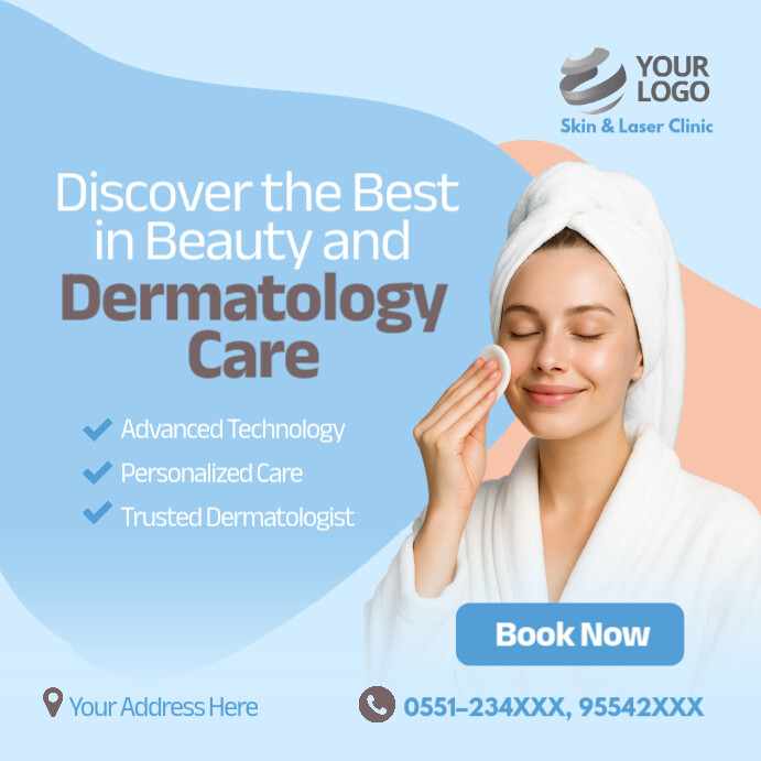 Modern & Minimal Dermatogoly Care Poster Facebook Instagram Post ...