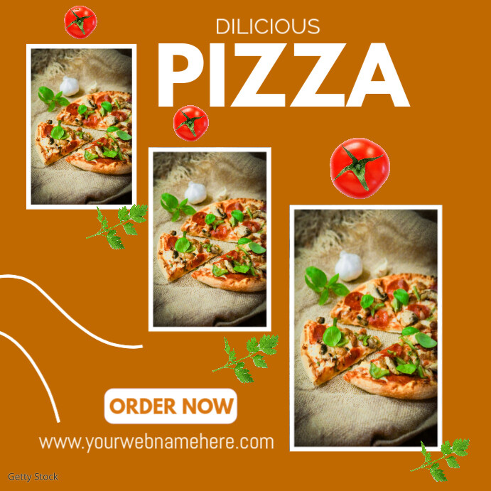 Modern & Minimal Dilicious Pizza Instagram Post Template | PosterMyWall