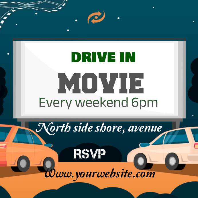 Modern & Minimal Drive In Movie Instagram Po Template | PosterMyWall