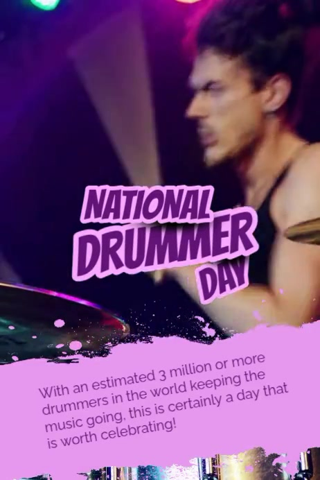 Modern & Minimal Drummer Day Poster Template | PosterMyWall