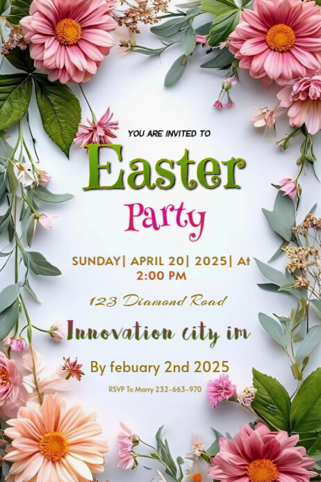 Modern & Minimal Easter Card Poster Template | PosterMyWall