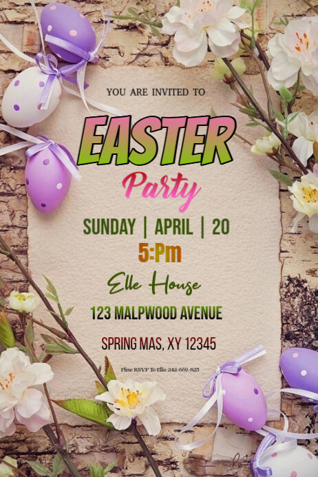 Modern & Minimal Easter Card Poster Template | PosterMyWall