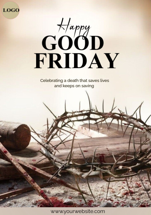 Modern & Minimal Easter Good Friday A4 Template | PosterMyWall