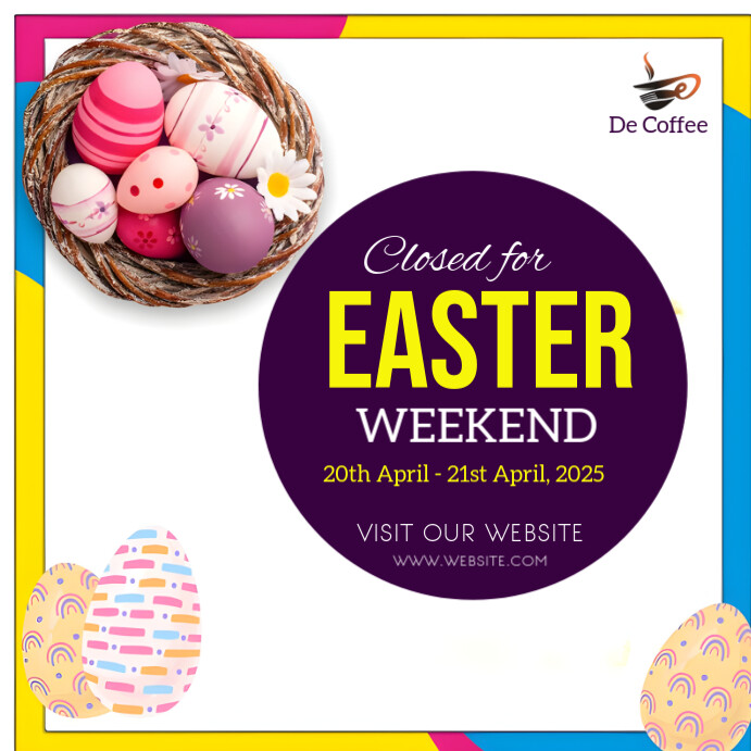 Modern & Minimal Easter Holiday Closed For Business Instagram Post ...