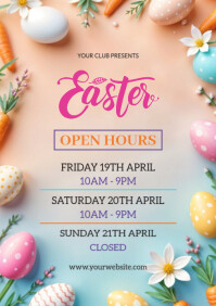 Easter Open Hours A4 Template | PosterMyWall