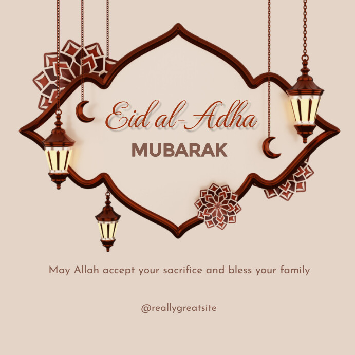 Modern & Minimal Eid Al-adha Mubarak Instagra Template | PosterMyWall