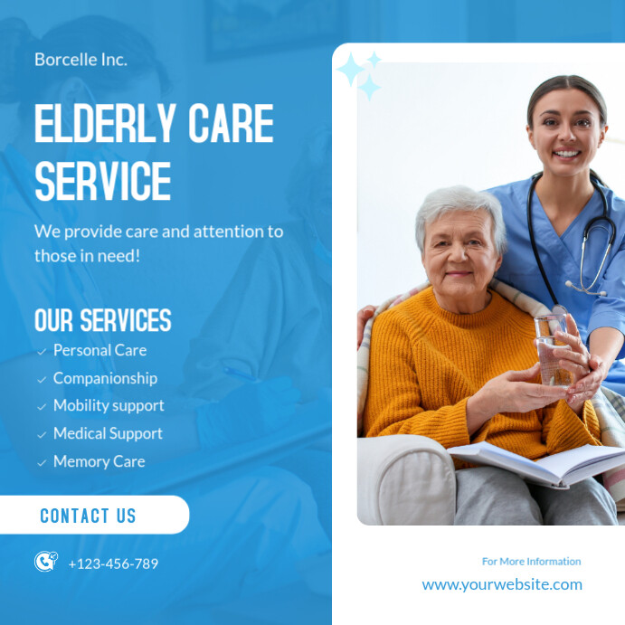Modèle Modern & Minimal Elderly Care Service Ad Flyer Template ...