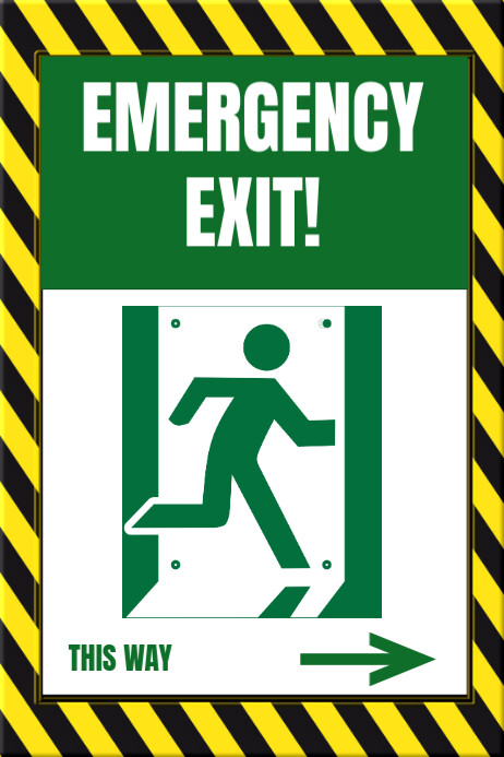 Copy of Modern & Minimal Emergency Exit Poster | PosterMyWall