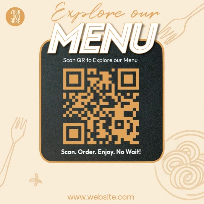 Copy of Modern & Minimal Explore Our Menu Scan Qr Template Square (1:1 ...