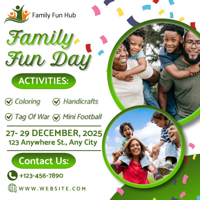 Copy of Modern & Minimal Family Fun Day Template Inst | PosterMyWall