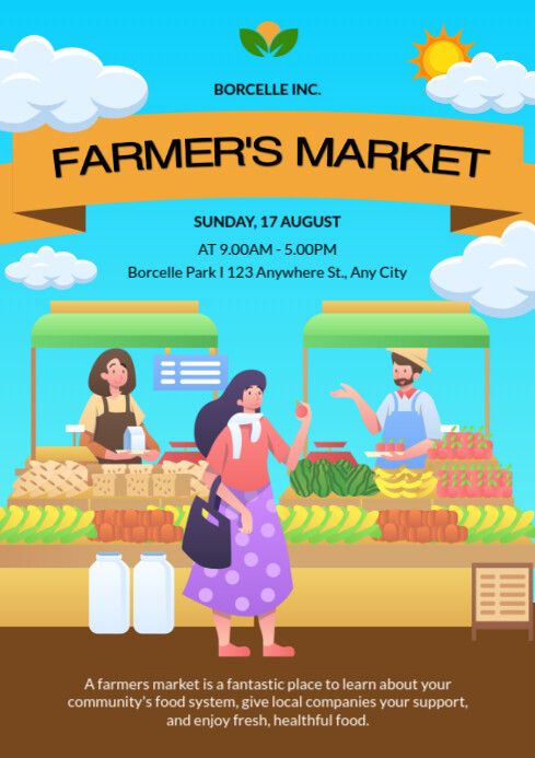 Copy of Modern & Minimal Farmers Market Advertisement A4 | PosterMyWall