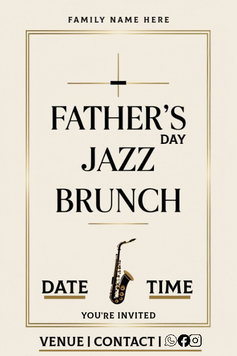 Copy of Modern & Minimal Father’s Day Jazz Brunch Invitation Poster ...