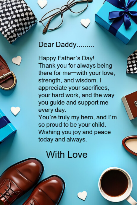 Modern & Minimal Father's Day Letter Pinterest Graphic Template ...