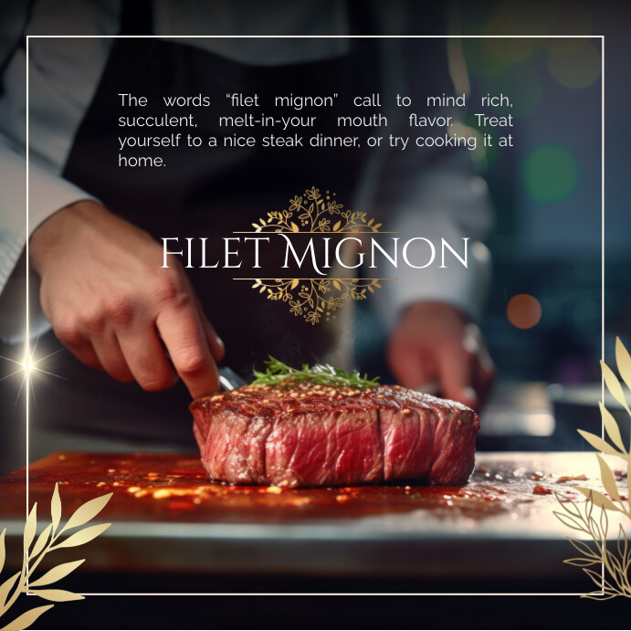 Modern & Minimal Filet Mignon Day Instagram P Template | PosterMyWall