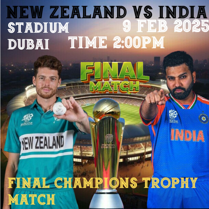 Copy of Modern & Minimal Final Match India Vs New Zealand Instagram ...