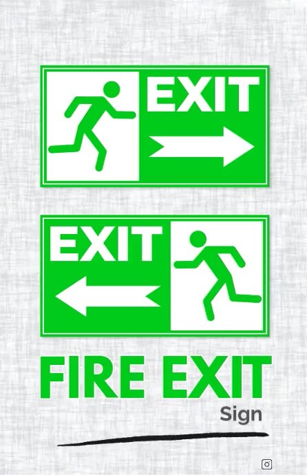Copy of Modern & Minimal Fire Exit Signs Tabloid | PosterMyWall