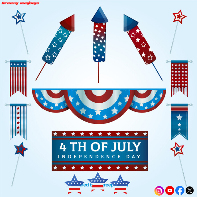 Modern & Minimal Fireworks 4th Of July Indepe Template | PosterMyWall