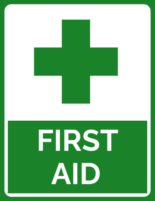 Modern & Minimal First Aid Sign Board Flyer (us Letter) Templat ...