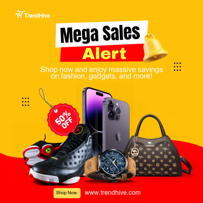 Copy of Modern & Minimal Flash Sale Alert Template – Up To 50% Off ...