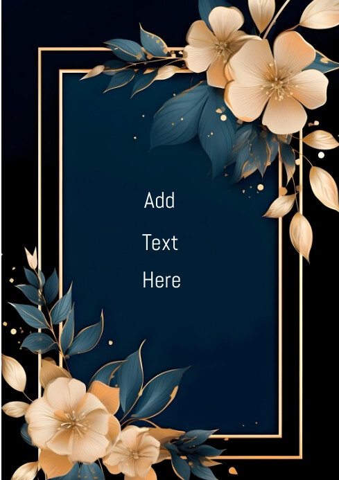 Modern & Minimal Floral Frame A4 Templat | PosterMyWall