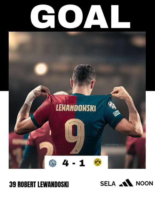 Copy of Modern & Minimal Football Goal Announcement Flyer | PosterMyWall