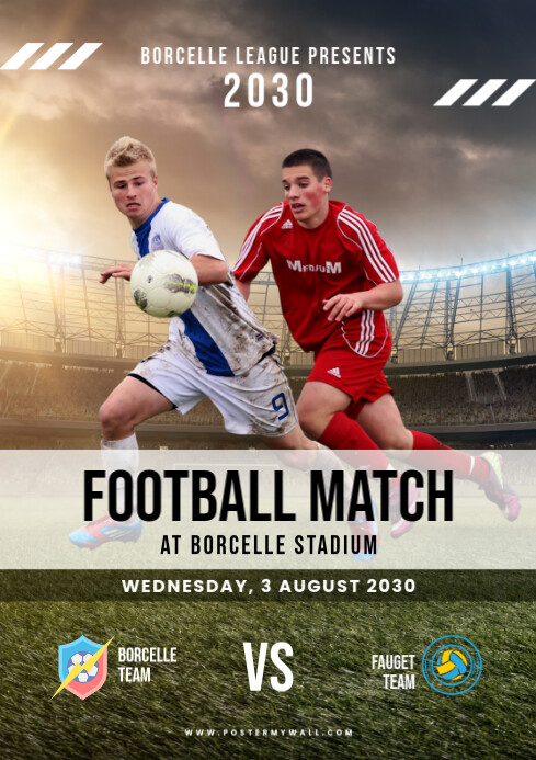 Copy of Modern & Minimal Football Match A4 | PosterMyWall