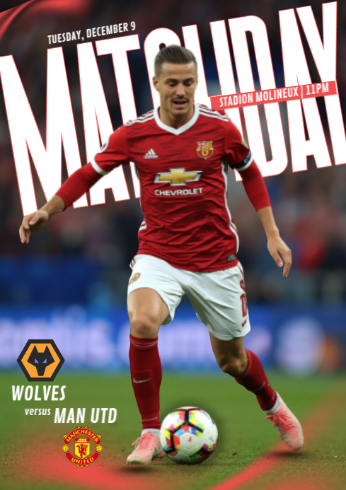 Copy of Modern & Minimal Football Match Day Schedule A4 | PosterMyWall