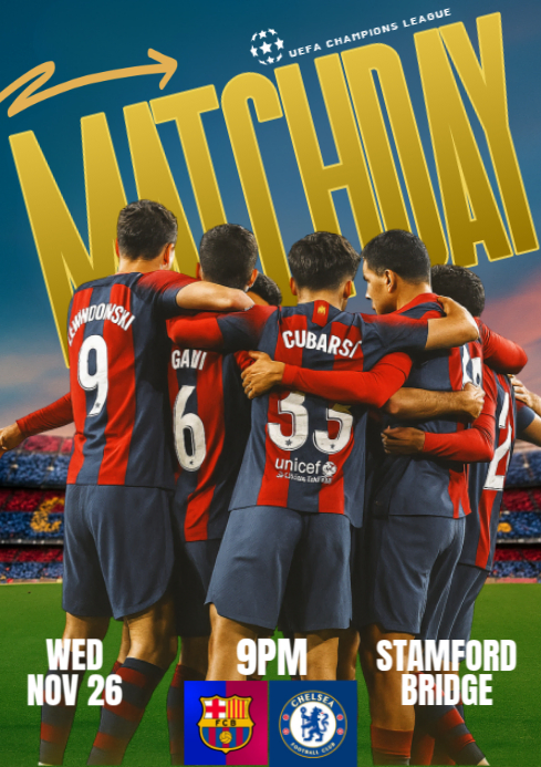 Copy of Modern & Minimal Football Match Day Schedule A4 | PosterMyWall