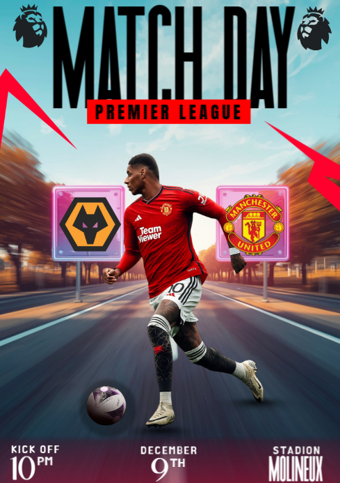 Modern & Minimal Football Match Day Schedule A4 Template | PosterMyWall