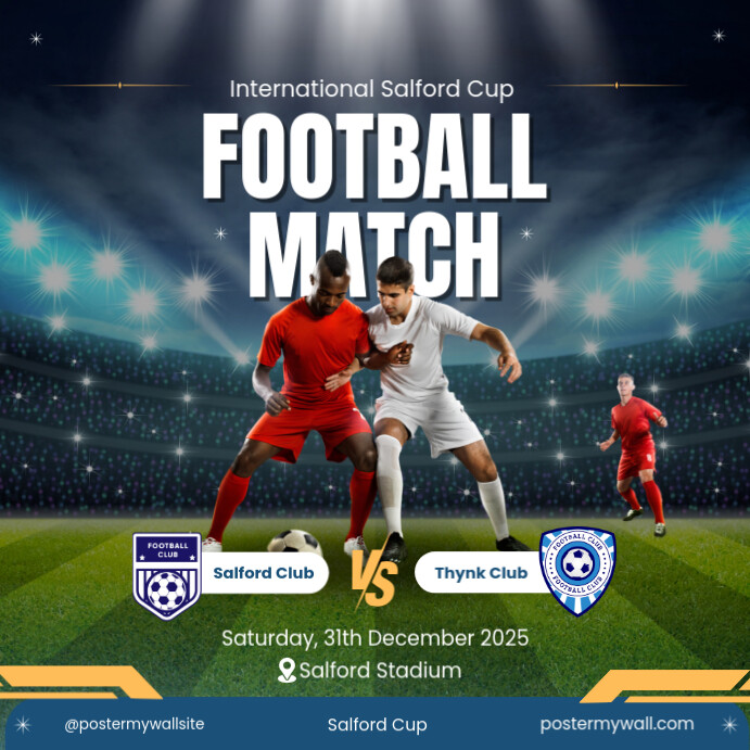 Modern & Minimal Football Match Pos Instagram Template | PosterMyWall