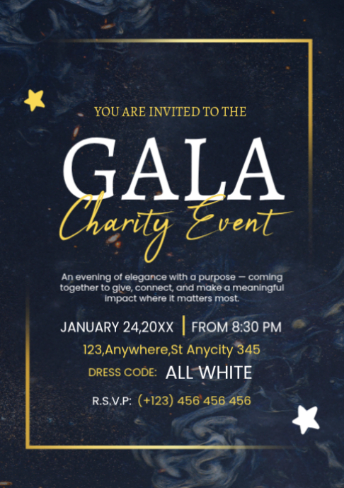 Modern & Minimal Gala Charity Event A2 Template | PosterMyWall