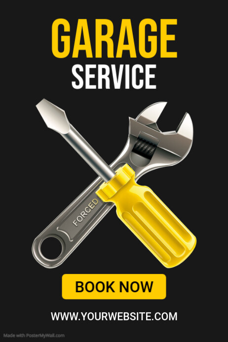 Modern & Minimal Garage Service Poster Template | PosterMyWall