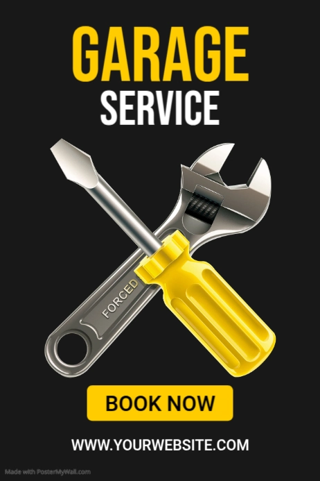 Modern & Minimal Garage Service Poster Template | PosterMyWall