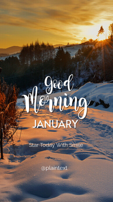 Modern & Minimal Good Morning Digital Display (9:16) Template ...