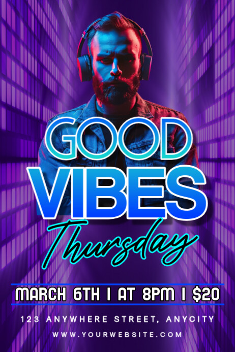 Plantilla de Modern & Minimal Good Vibes Thursday Poster | PosterMyWall
