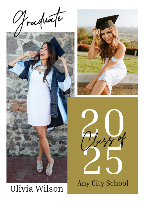 Copy of Modern & Minimal Graduation Announcement A3 | PosterMyWall