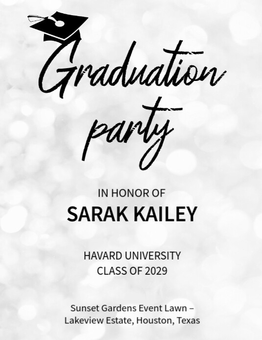 Modern & Minimal Graduation Party Invitation Flyer (us Letter) Template ...