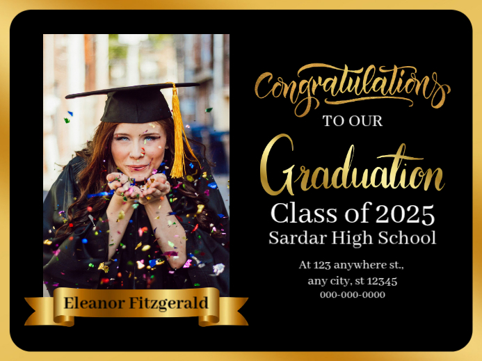 Modern & Minimal Graduation Yard Sign Template | PosterMyWall