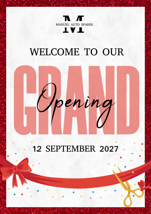 Modern & Minimal Grand Opening Welcome Sign T Template | PosterMyWall